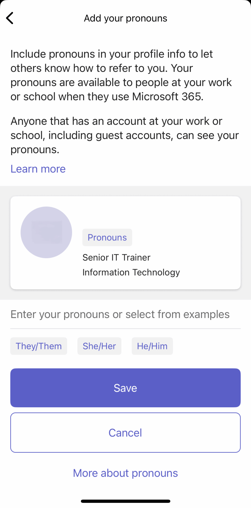 How do I set my Pronouns in Microsoft Teams? – Digital Services